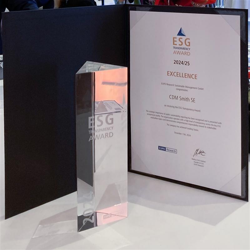 CDM Smith gewinnt ESG Transparency Award - CDM Smith